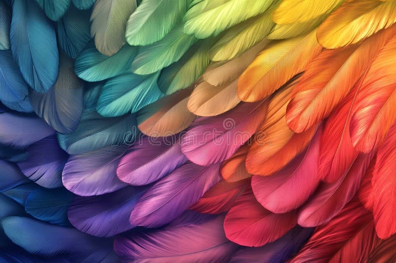 Vibrant Rainbow Colored Feathers Background Texture Image for Design ...