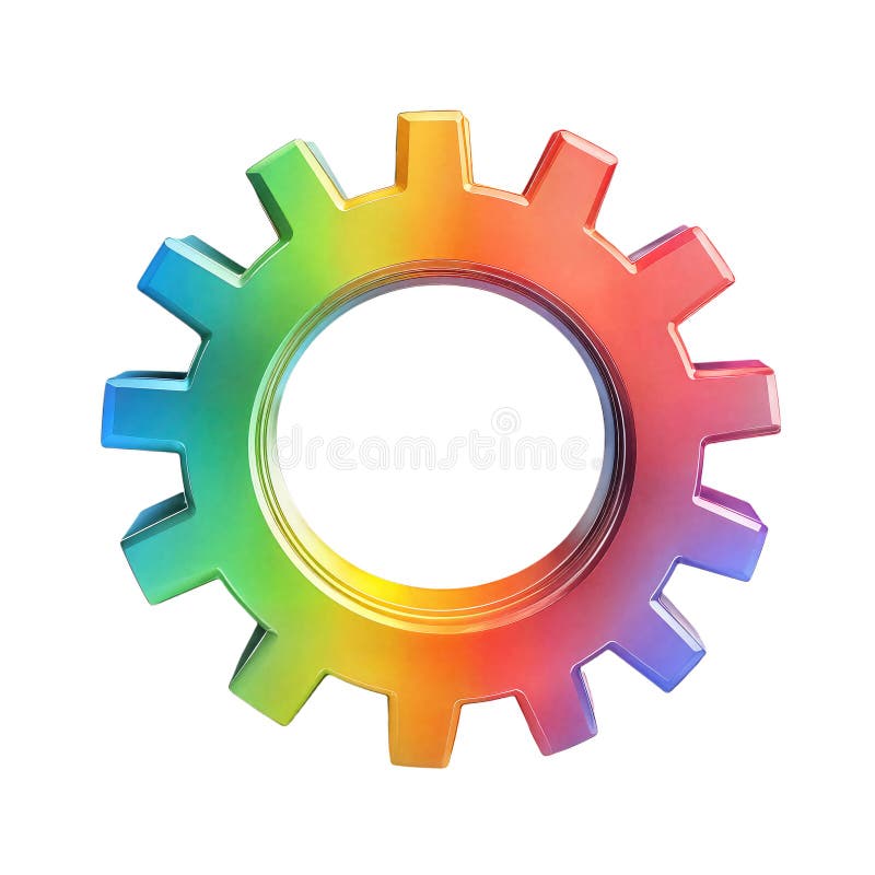 Colorful Gear Symbolizing Creativity and Innovation in Technology and ...