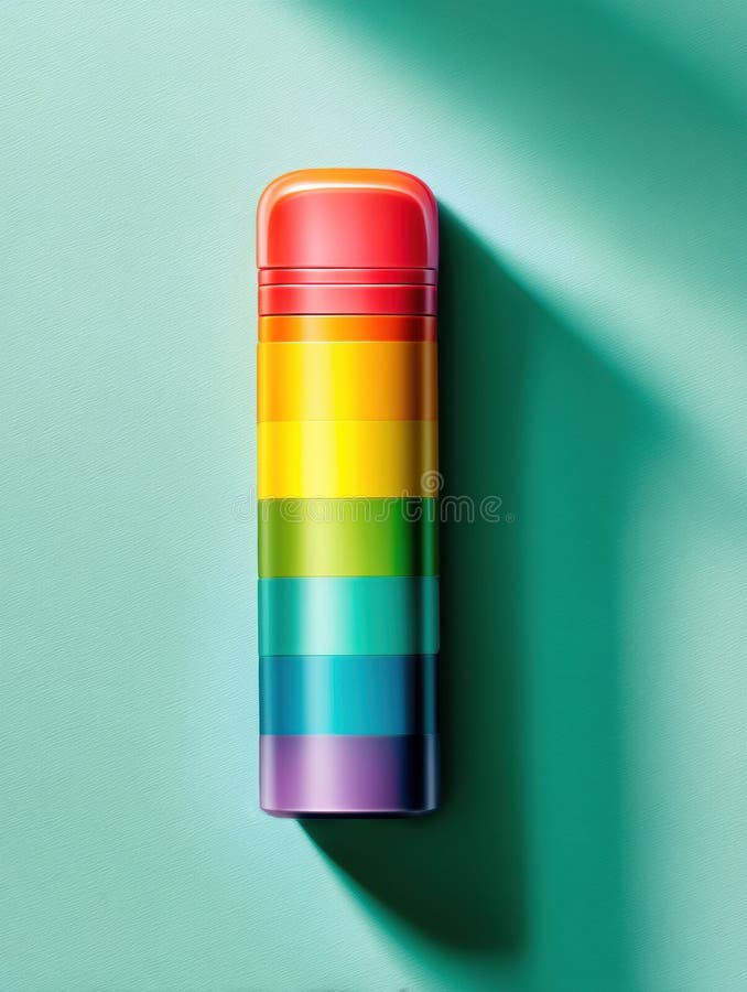 Rainbow-colored Inhaler Floats Gracefully Against a Soft Mint ...