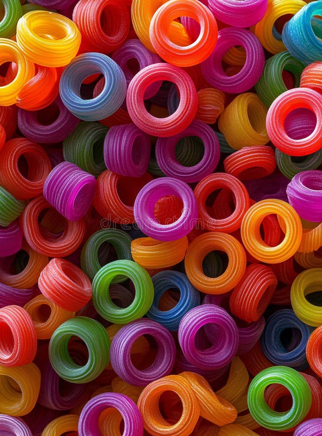 Vibrant Rainbow Colored Pasta Rings Close Up High Quality Image Stock ...