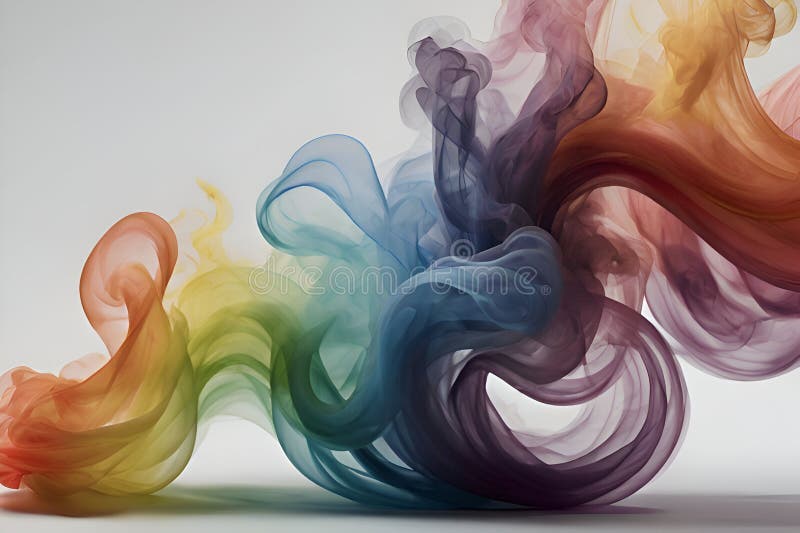 Vibrant Rainbow-colored Smoke Flows Dynamically, Creating a Mesmerizing Illustration. Stock ...