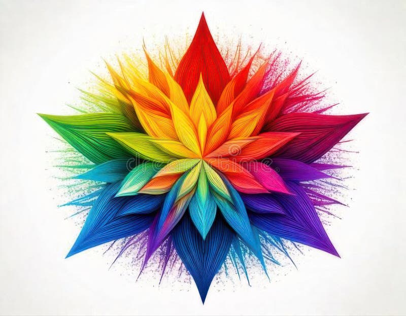 Vibrant Rainbow-Colored Star Design on White Background Stock ...