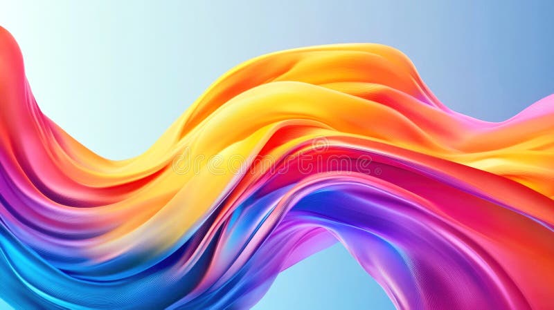 Vibrant Rainbow Colors Flow through Smooth 3D Shapes, Showcasing ...