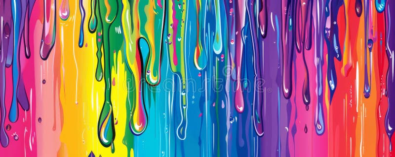 Vibrant Rainbow Colors Melt in an Abstract Pattern, Creating a Stunning ...