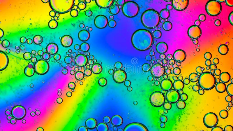 Vibrant Rainbow Colors Reflected in Soap Bubbles Stock Illustration ...