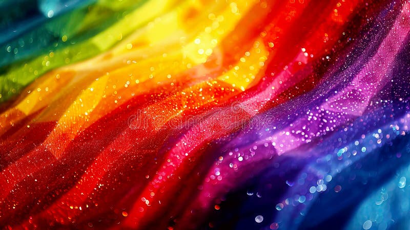 Vibrant Rainbow Colors with Sparkling Texture and Soft Drapery Stock ...