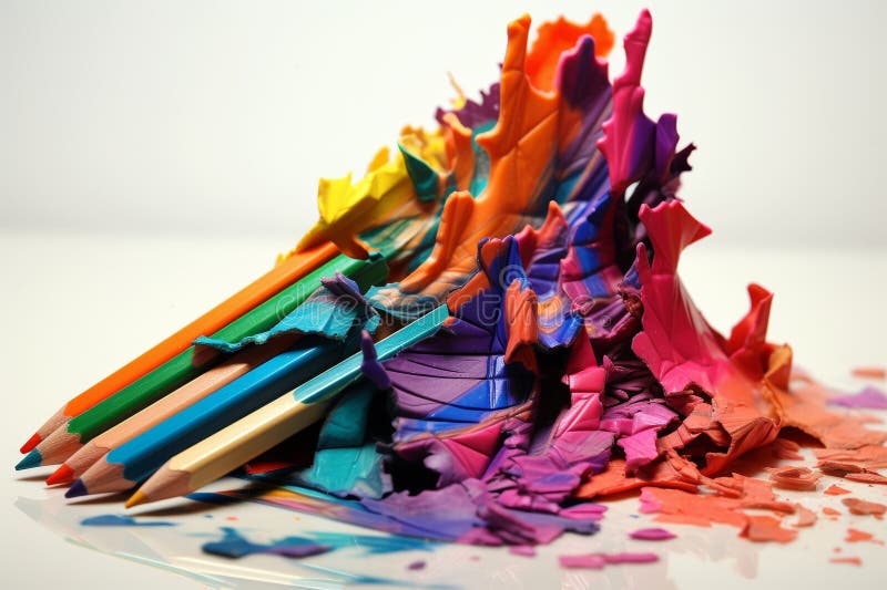 Vibrant Rainbow Crayon Artwork Featuring a Dazzling Spectrum of Colors ...