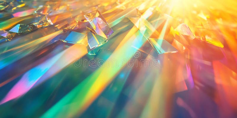 Vibrant Rainbow Crystal Prisms Glowing Light Refraction Abstract ...