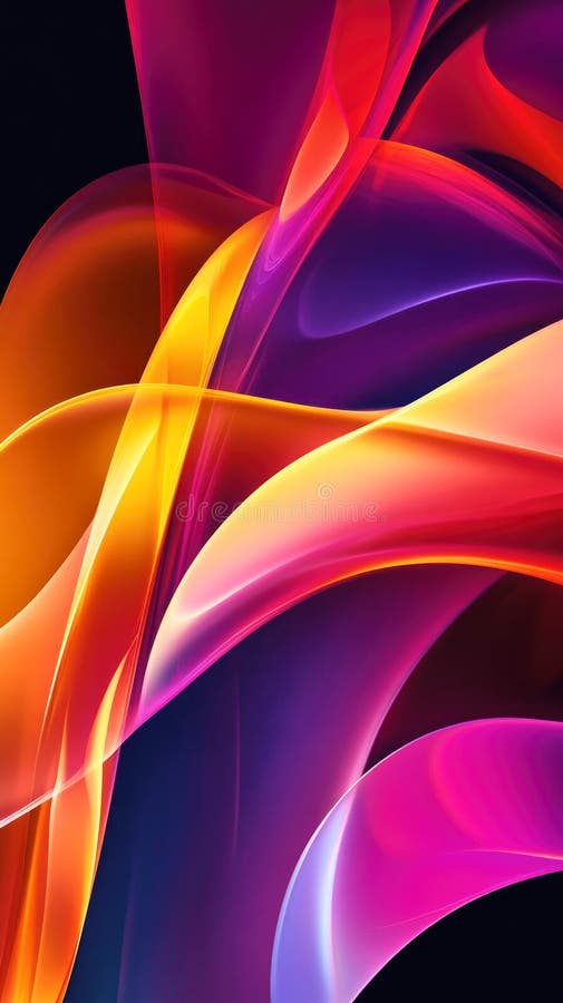 Vibrant Rainbow Curves Flow Gracefully in a Dynamic, Abstract Modern ...