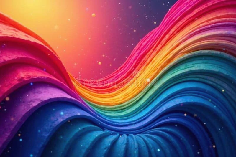 Vibrant Rainbow Curves Morph into Abstract Shapes , Fantasy, Gradient ...