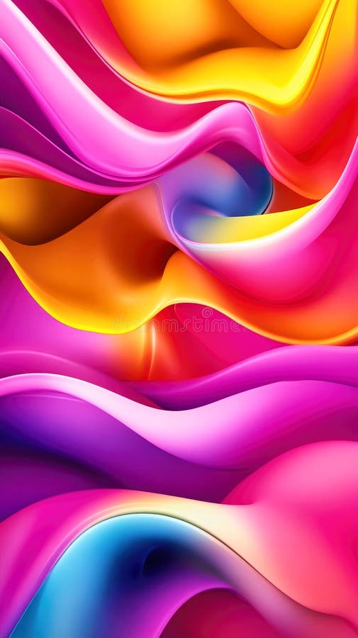 Vibrant Rainbow Curves in Smooth, Flowing Patterns Create a Stunning ...
