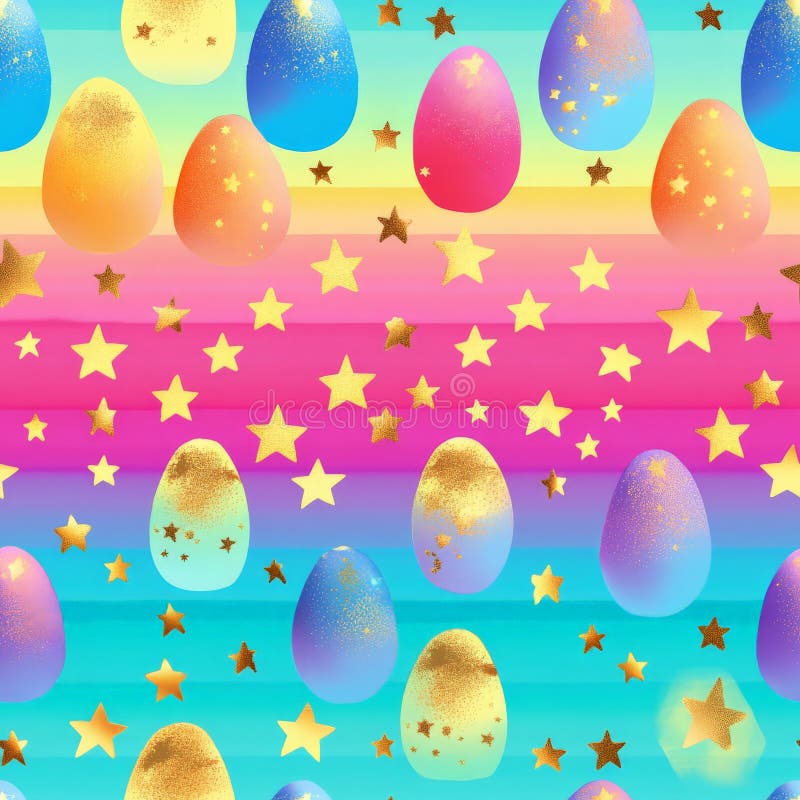 A Vibrant Rainbow Easter Egg Pattern with Bright Ombre Colors and ...