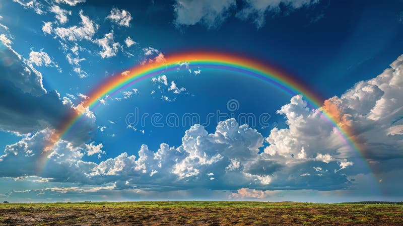 Rainbow Forming in Cloudy Sky Stock Image - Image of weather, nature ...