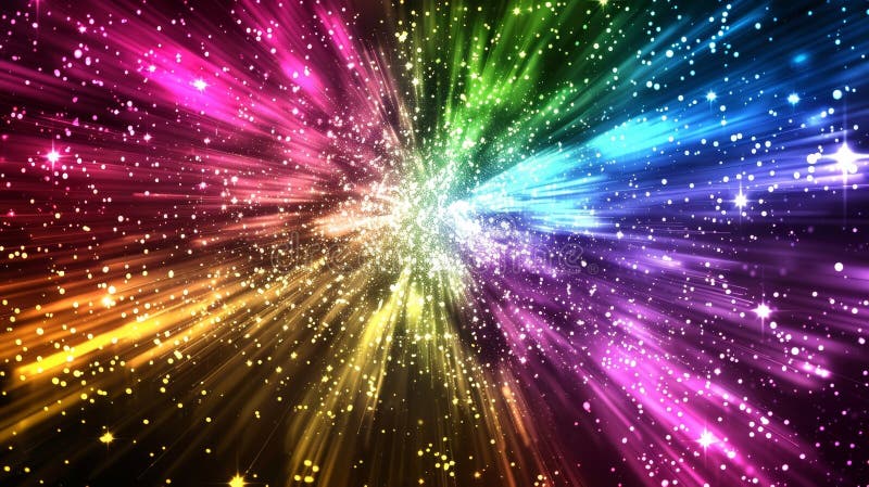Vibrant Rainbow Energy Sparkle Burst with Mesmerizing Glittery Sparkles ...