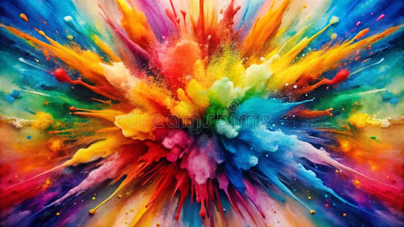 Vibrant Rainbow Explosion of Color a Dynamic Abstract Artwork Featuring ...