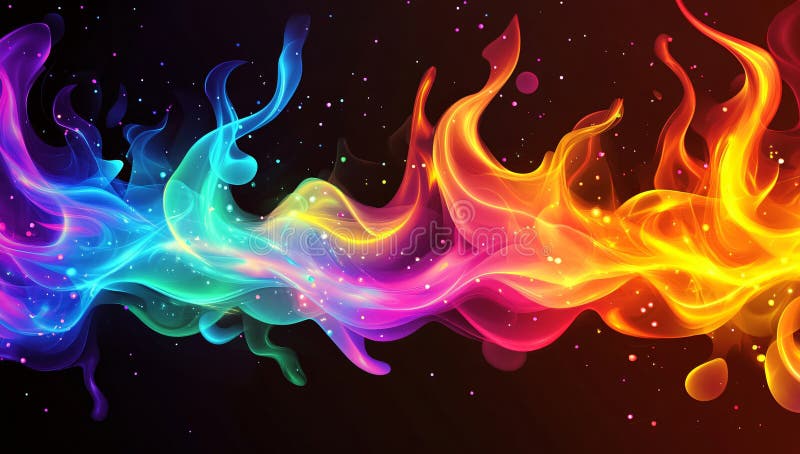 Vibrant Rainbow Fire Flames Abstract Background High Quality Image ...