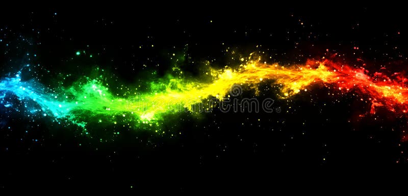 Vibrant Rainbow Fire Stream Abstract Cosmic Nebula Energy Background ...