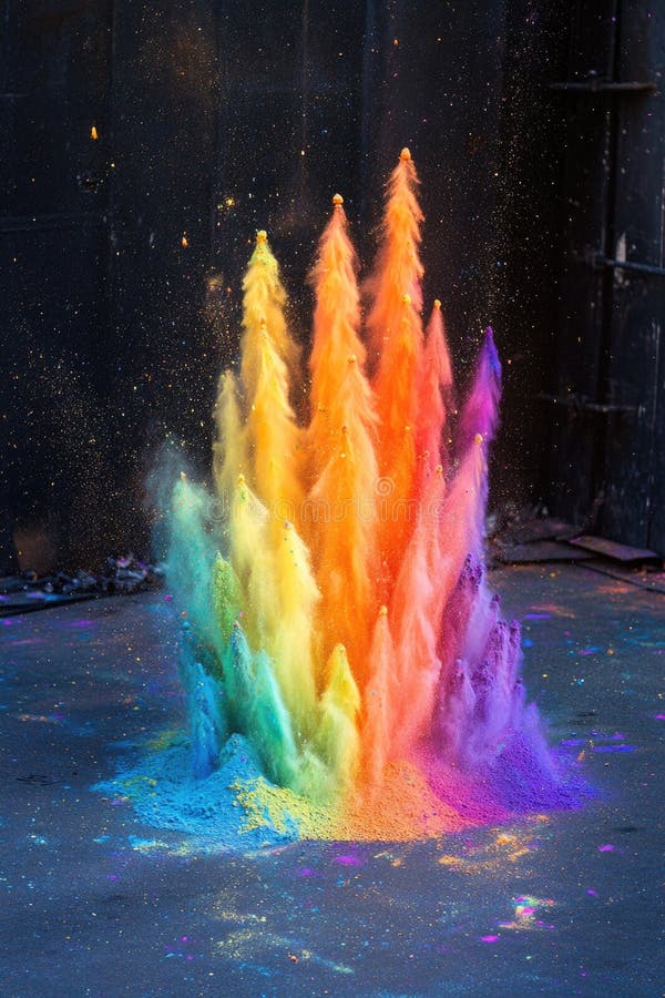 Vibrant Rainbow Firework Explosion Stock Photo - Image of colors ...