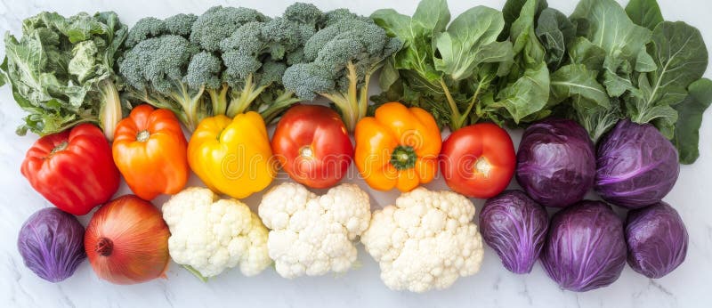 Vibrant Rainbow of Fresh Vegetables: a Diverse and Healthy Collection ...