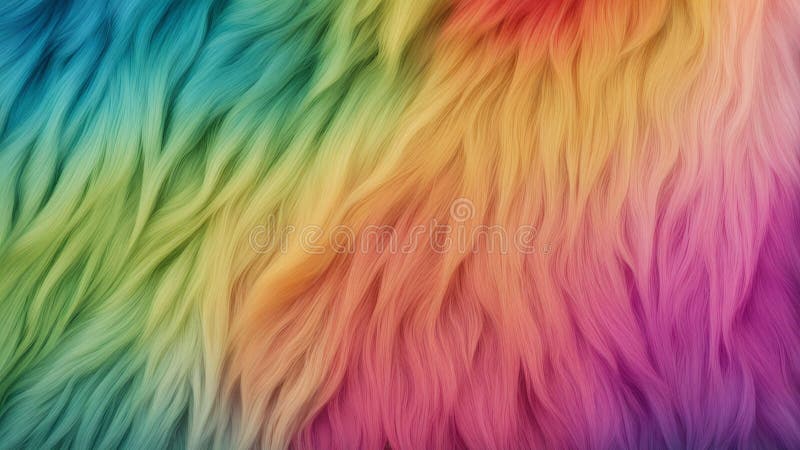 Fluffy Fur Texture with a Bright Rainbow Gradient, Featuring Vivid ...