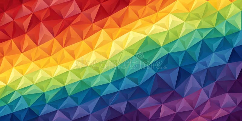Vibrant Rainbow Geometric Low Poly Background Texture Design. Generative AI Stock Illustration ...