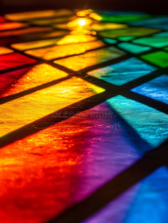 Vibrant Rainbow Glass Panel Abstract Texture Background Design Art ...