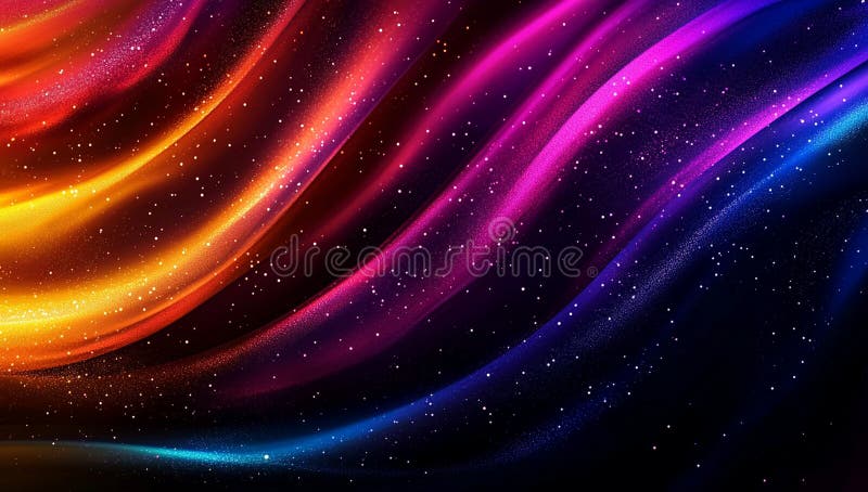 Vibrant Rainbow Gradient Background with Flowing Waves and Sparkling ...