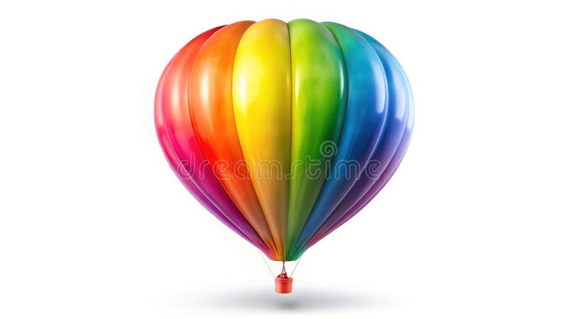 Vibrant Rainbow Gradient Balloon Floating Gracefully on a Pristine ...