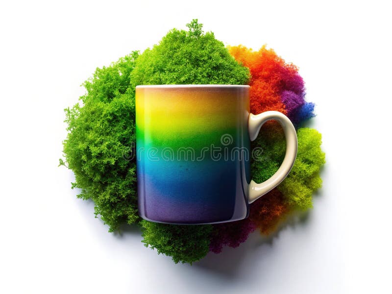 Vibrant Rainbow Gradient SelfStirring Mug a Modern Minimalist Design ...
