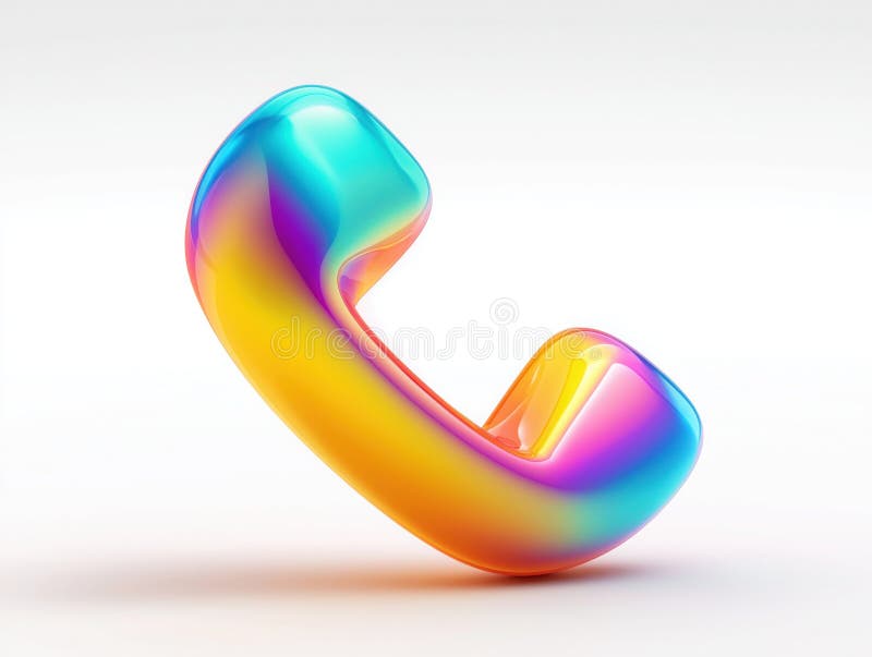 Telephone Icon Colorful Design Isolated White Background Stock Photos ...