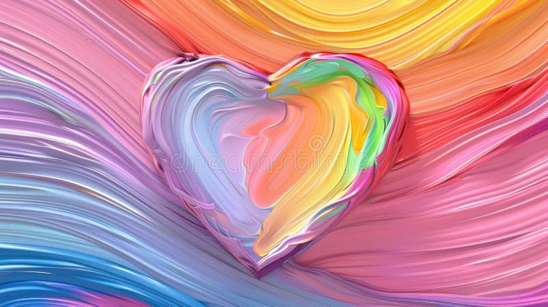 Rainbow Heart: Abstract Expressionism Love Background with LGBTQ Colors ...