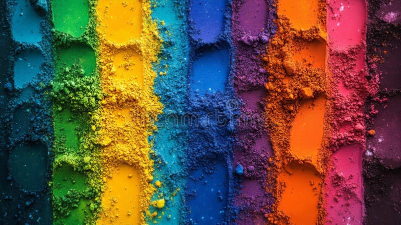 Vibrant Rainbow Hues of Crushed Makeup Powder Stock Illustration ...