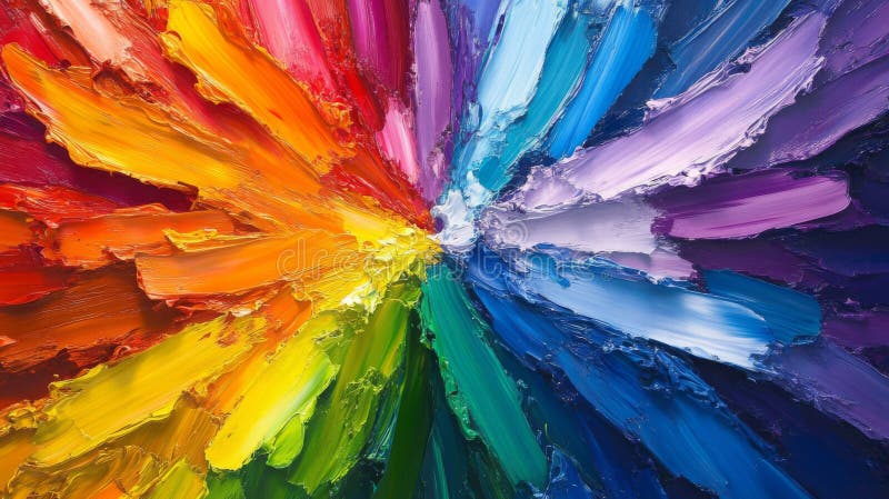 Vibrant Rainbow Hues Exploding in Abstract Art Stock Illustration ...