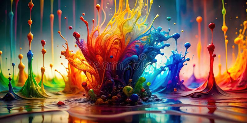 Vibrant Rainbow Hues Exploding in a Symphony of Color, a Captivating ...