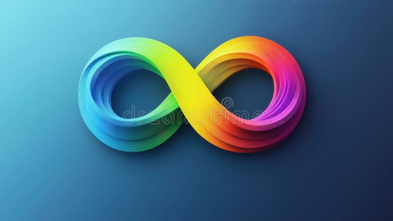 Vibrant Rainbow Infinity Symbol Blue Background Stock Photos - Free ...