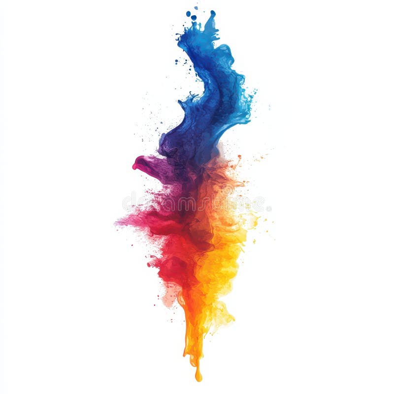 Vibrant Rainbow Ink Splash Abstract Art Design Stock Illustration ...