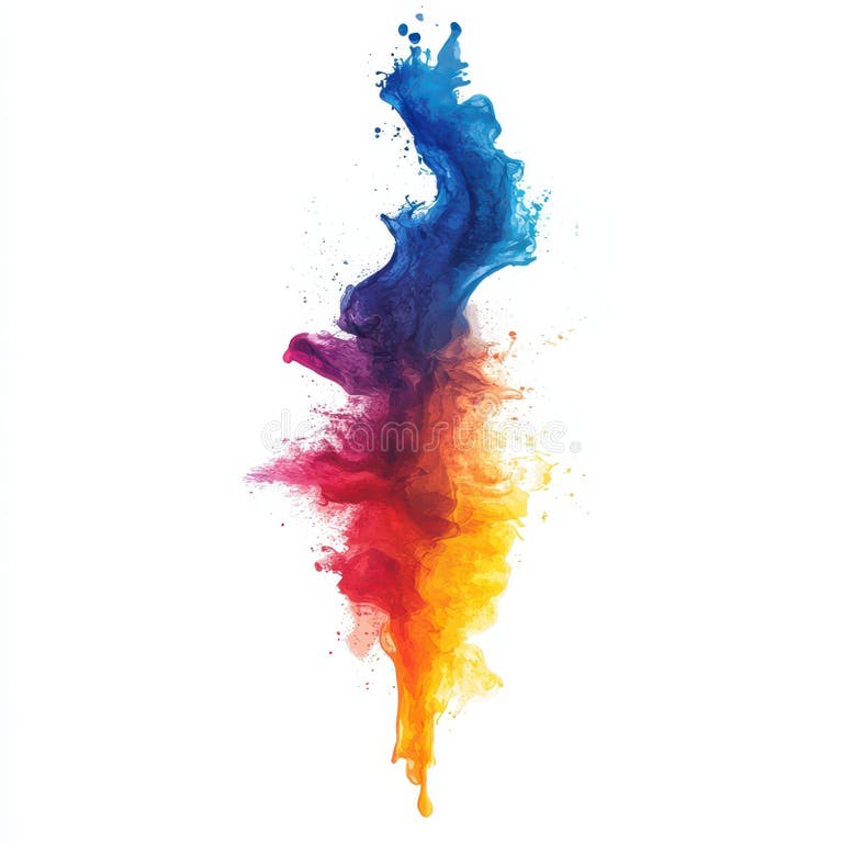 Vibrant Rainbow Ink Splash Abstract Art Design Stock Illustration ...