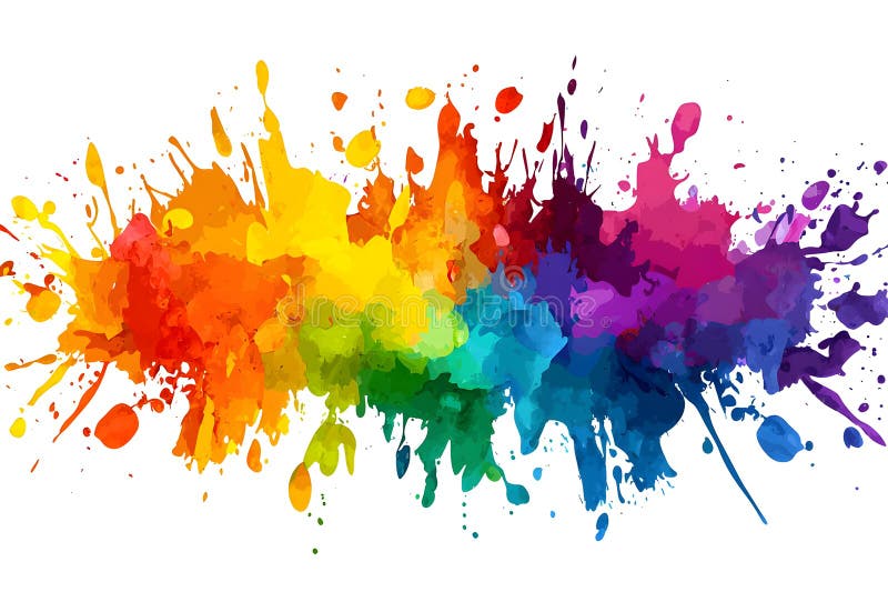 Vibrant Rainbow Ink Splatter Background Design Stock Illustration ...