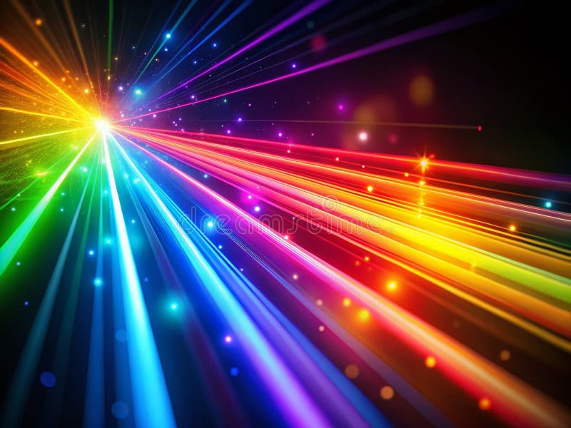 Vibrant Rainbow Laser Beams Explode in Abstract Artistic Display ...