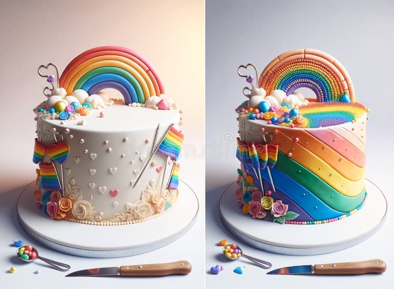 Vibrant Rainbow Layer Cake Celebrating LGBT Pride and Joy Stock Image ...