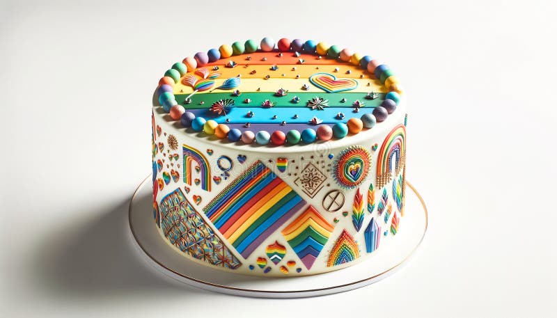 Vibrant Rainbow Layer Cake Celebrating LGBT Pride and Joy Stock Image - Image of happiness ...
