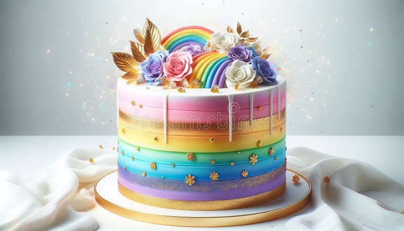 Vibrant Rainbow Layer Cake Celebrating LGBT Pride and Joy Stock Image ...