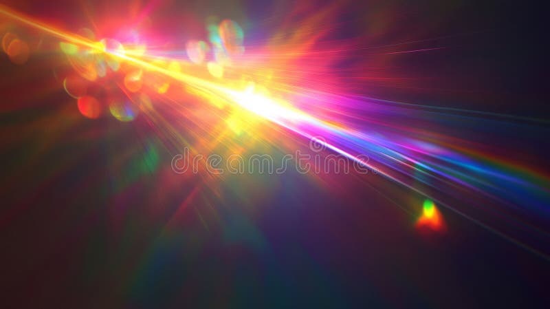 Vibrant Rainbow Lens Flare Light Burst Stock Illustration ...