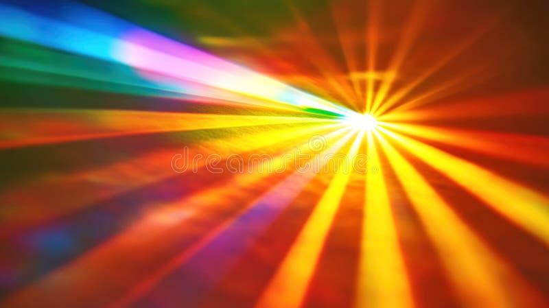 Vibrant Rainbow Light Beams Radiating Softly, Showcasing Prism ...