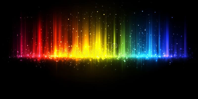 Vibrant Rainbow Light Beams Sparkle Background Abstract Design Stock ...