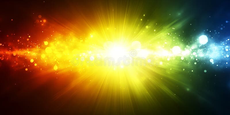 Vibrant Rainbow Light Burst Background Energy Sparkle Glowing Stock ...