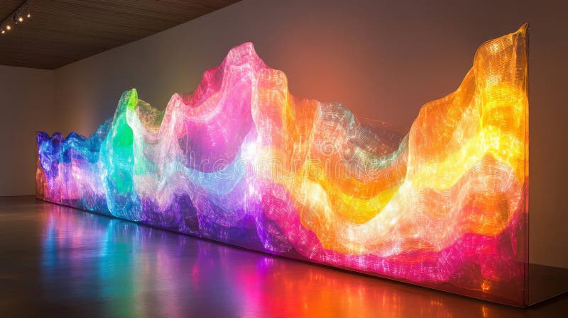 Vibrant Rainbow Light Installation Art Stock Illustration ...