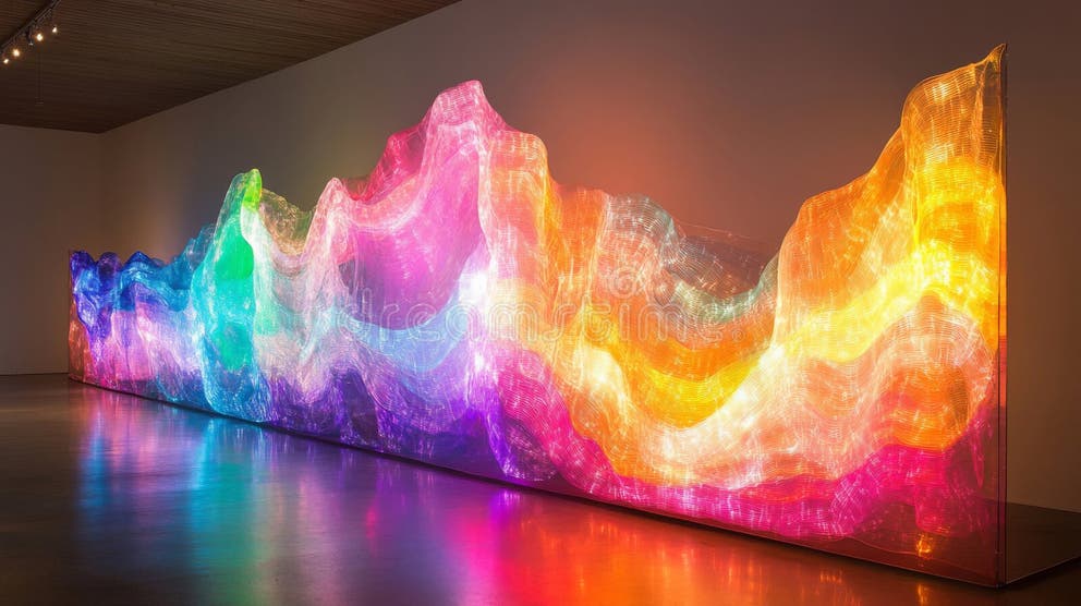 Vibrant Rainbow Light Installation Art Stock Illustration ...