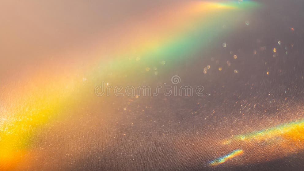 Vibrant Rainbow Light Overlay, Abstract Prism Reflection on Dark ...