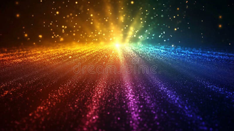 Vibrant Rainbow Light Particle Background Stock Illustration ...
